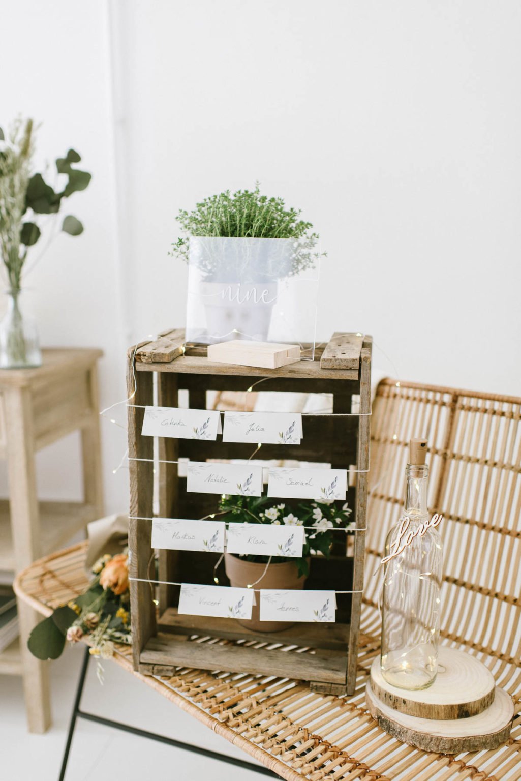 DIY Sitzplan Idee aus Weinkiste - Fräulein K. Sagt Ja Hochzeitsblog