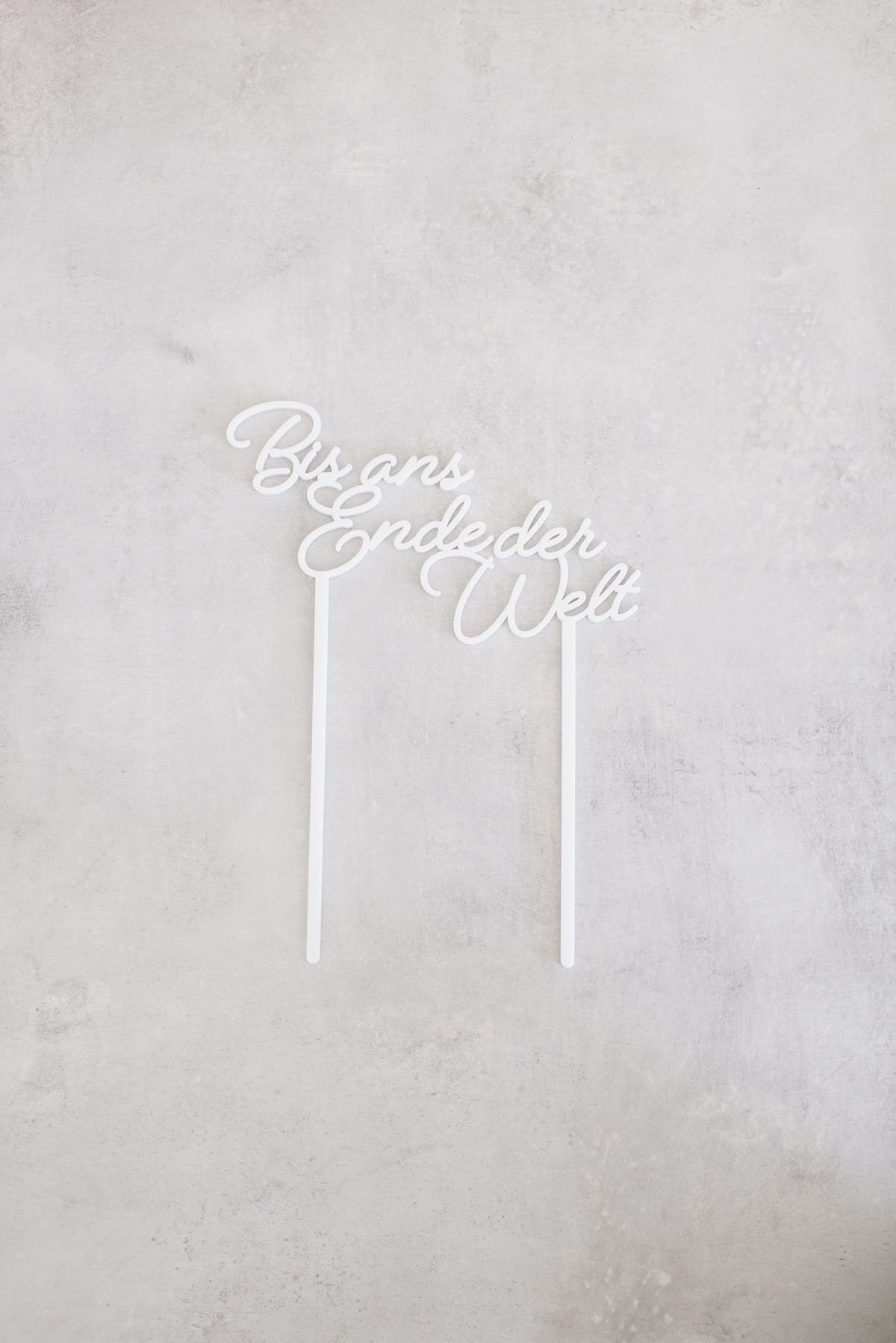 Caketopper 'Bis ans Ende der Welt' Schreibschrift (3 Stück) - Fräulein ...